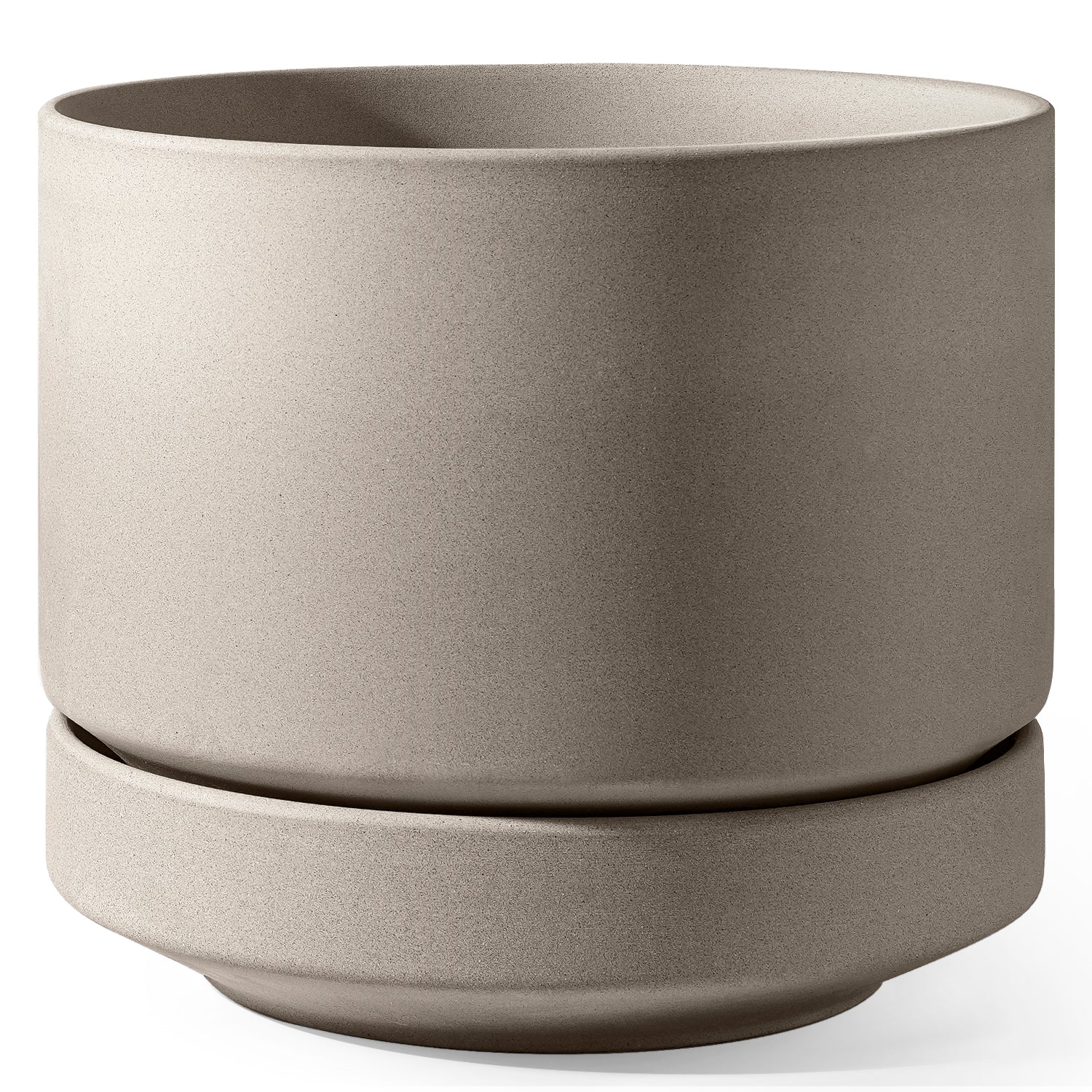 LE TAUCI Large 14 Inch Plant Pot with Saucer | Ceramic Outdoor & Indoo ...