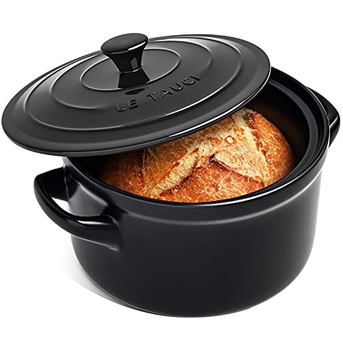 LE TAUCI 3 Quart Dutch Oven Pot with Lid, for No Knead Bread, Sourdoug ...